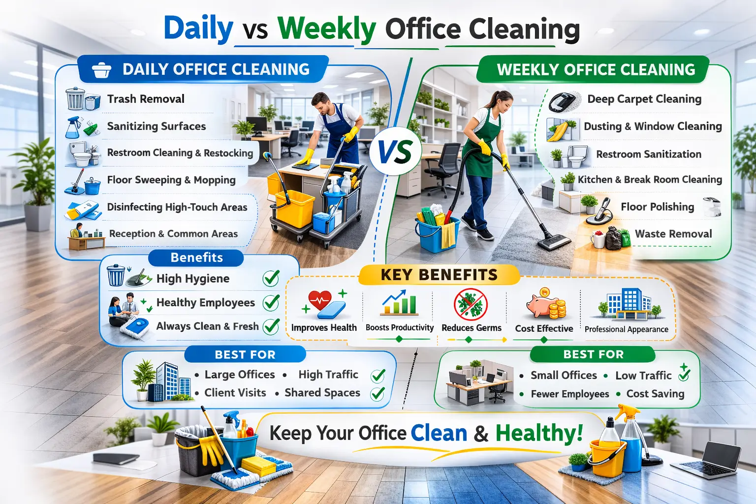 Daily vs Weekly Office Cleaning Best Smart Choice Guide
